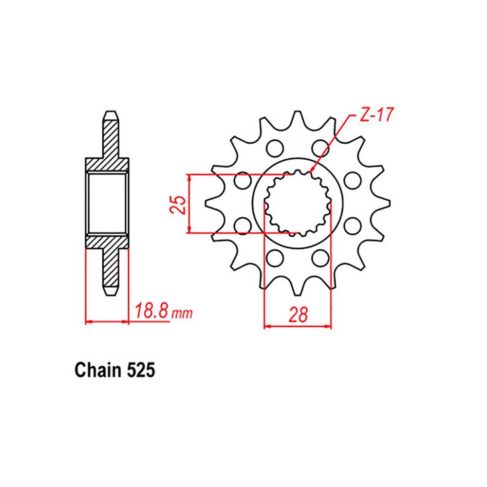 Link FRONT SPROCKET - STEEL 19T #525 - Chains & Sprockets, 41-B05-19 ...